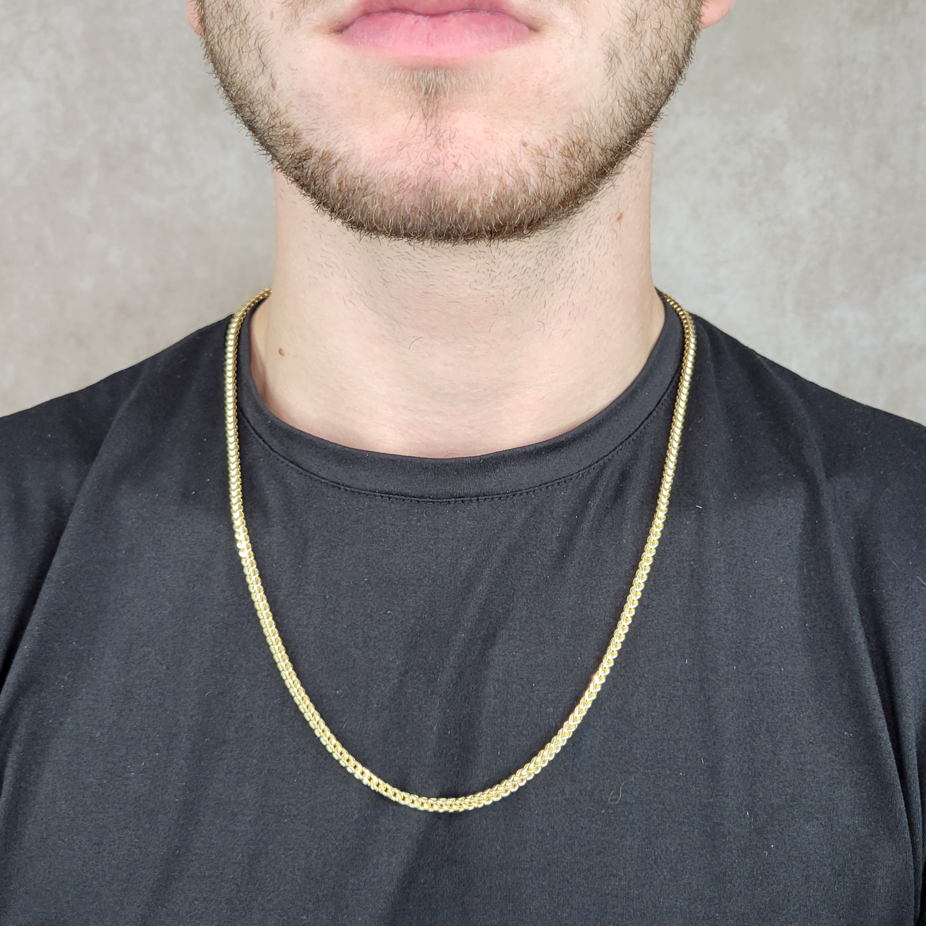 14K Gold Franco Chain 3.4 mm – SilverChains.com